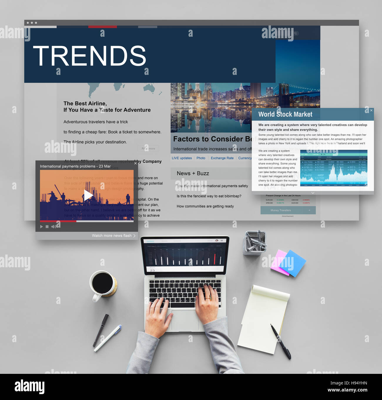 Update Trends Report News Flash Concept Stock Photo - Alamy