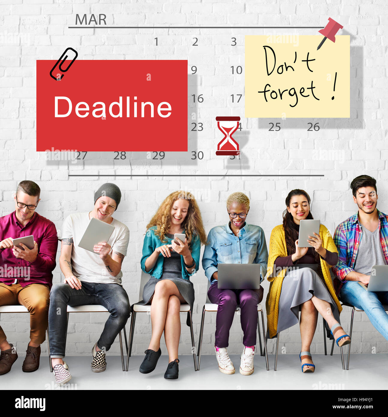 Deadline Note Calendar Planner Concept Stock Photo - Alamy
