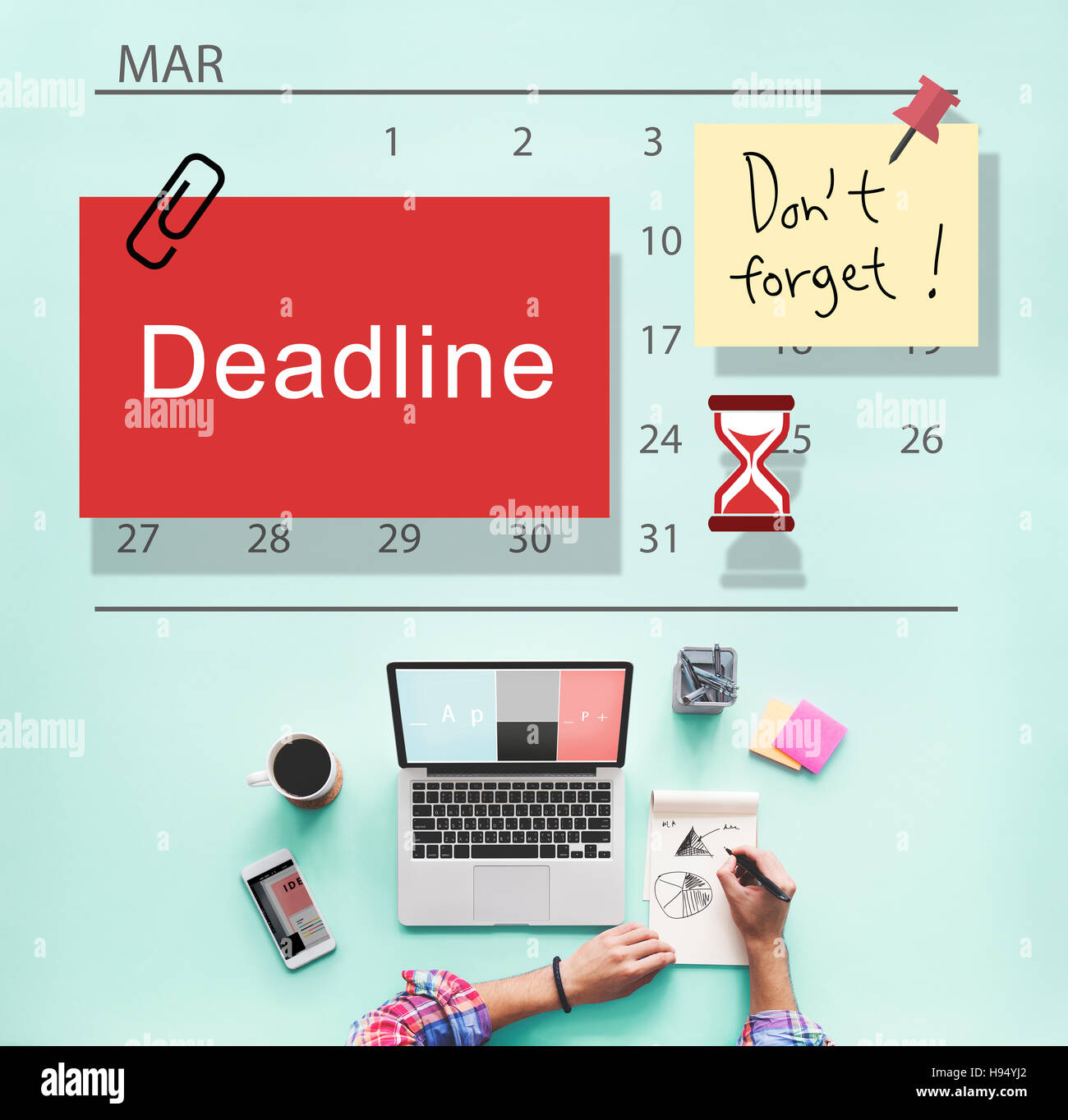 Deadline Note Calendar Planner Concept Stock Photo - Alamy