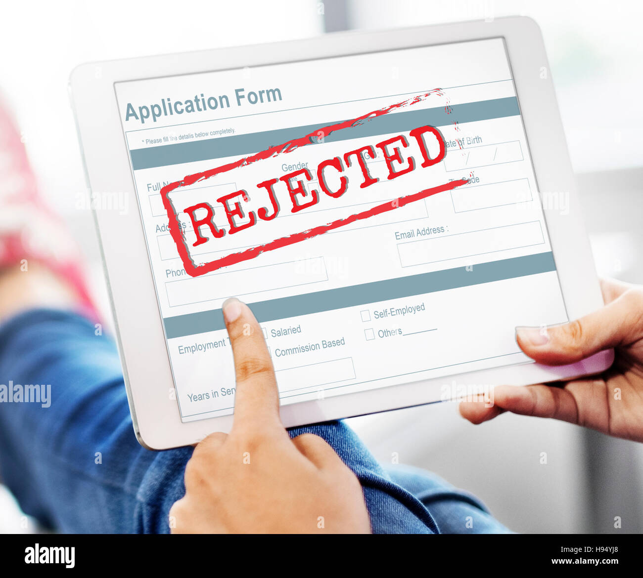 Rejected Declined Negative Document Form Concept Stock Photo - Alamy
