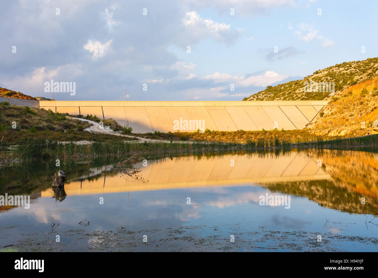 The Dam of Rapentosa in Attiki, Greece. The dam will hold the debris ...
