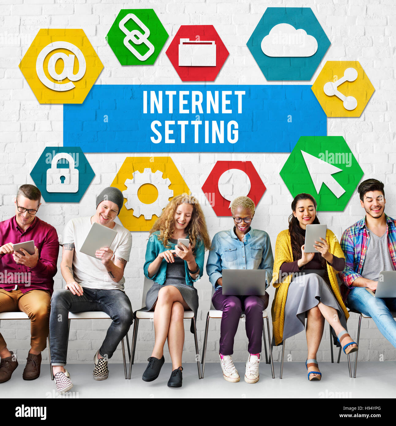Internet Setting Gadget Control Networking Concept Stock Photo - Alamy