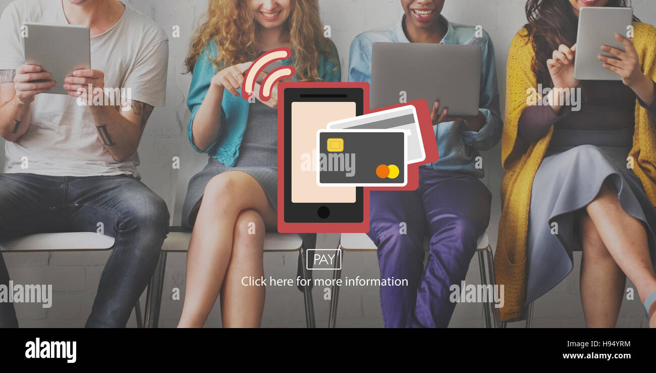 Payment NFC Near Field Communication Mobiel Wallet Online Concept Stock ...