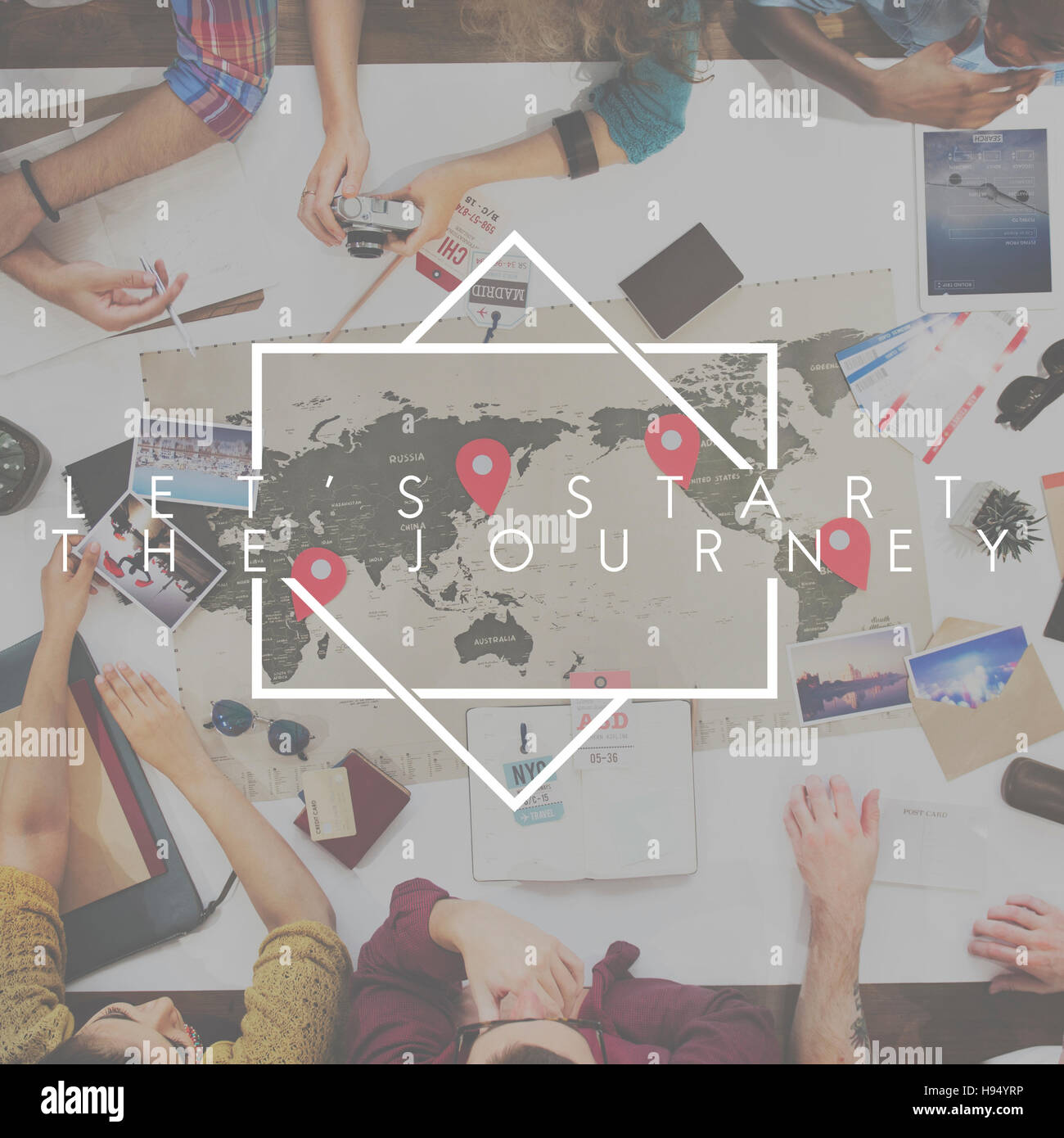 Let's Start The Journey Destination Traveling Trip Concept Stock Photo ...