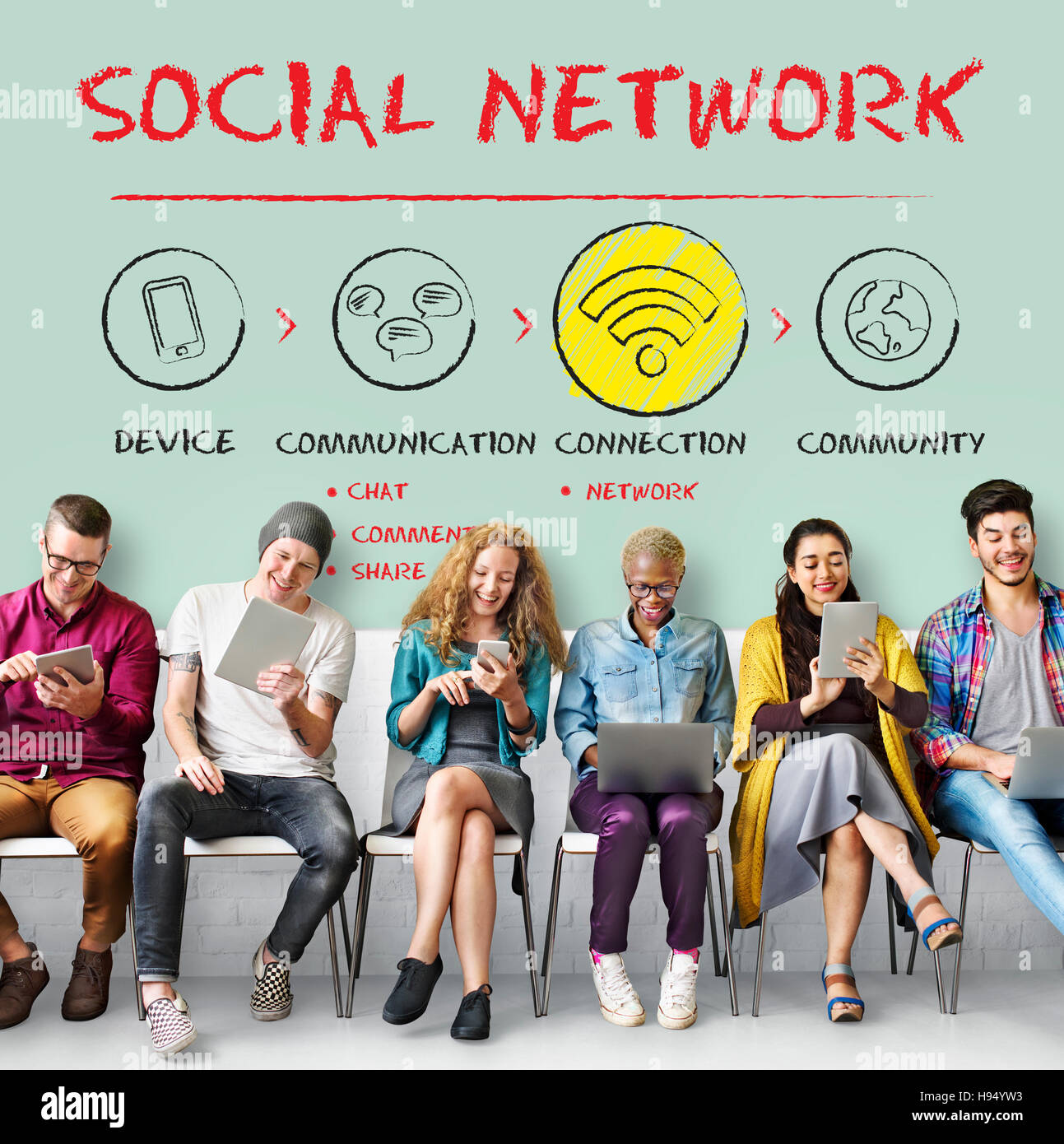 Internet Multimedia Technology Networking Concept Stock Photo - Alamy