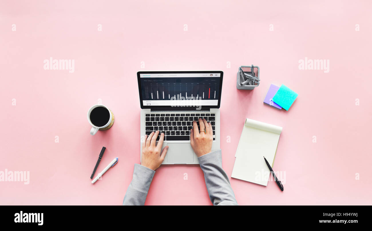 Computer Laptop Research Working Desk Concept Stock Photo - Alamy