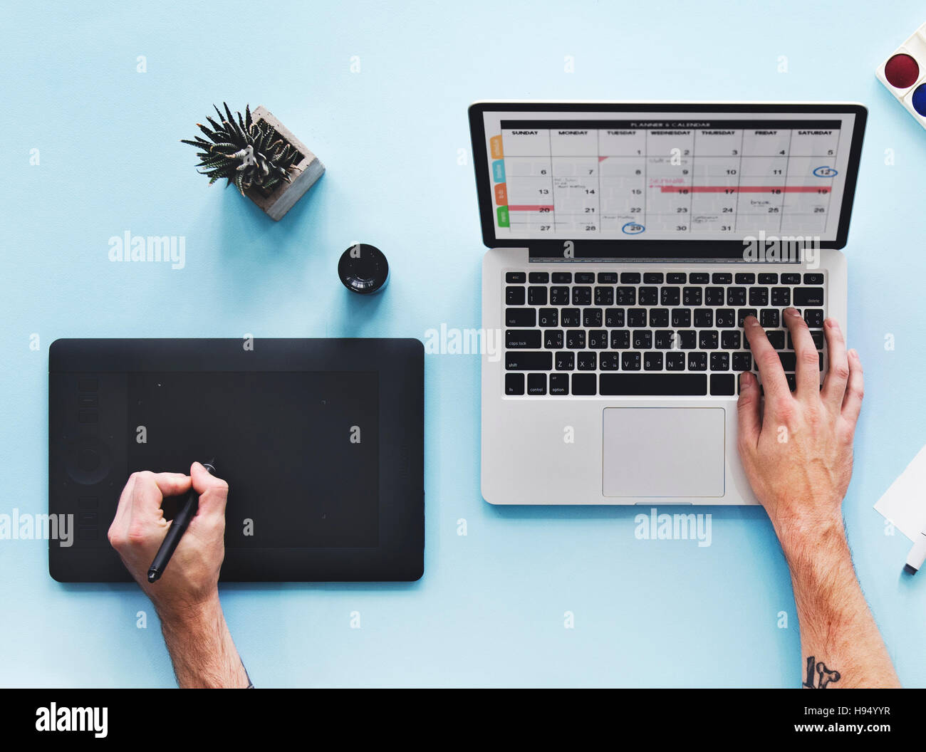 Computer Laptop Calendar Schedule Desk Concept Stock Photo - Alamy
