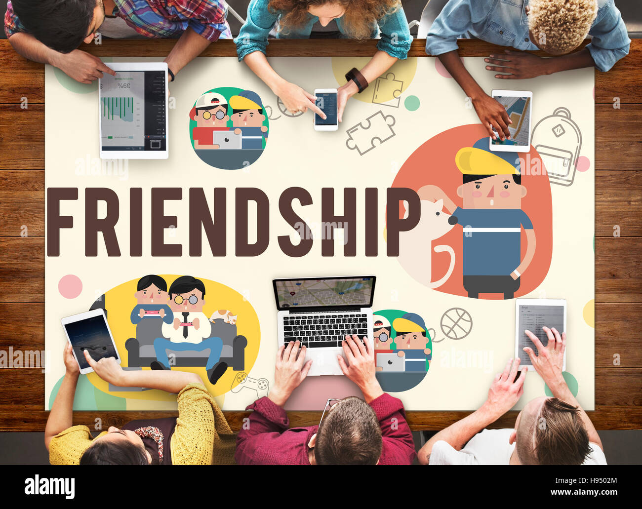 Friendship Friends Relationship Hobby Concept Stock Photo - Alamy