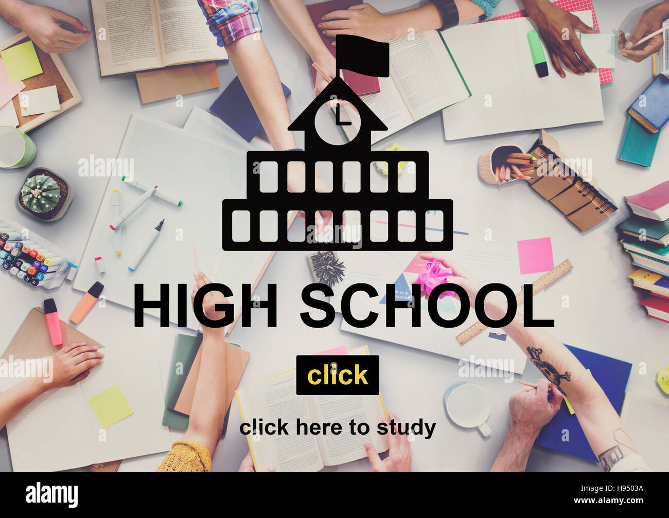 High School Academic Knowledge Student Concept Stock Photo - Alamy