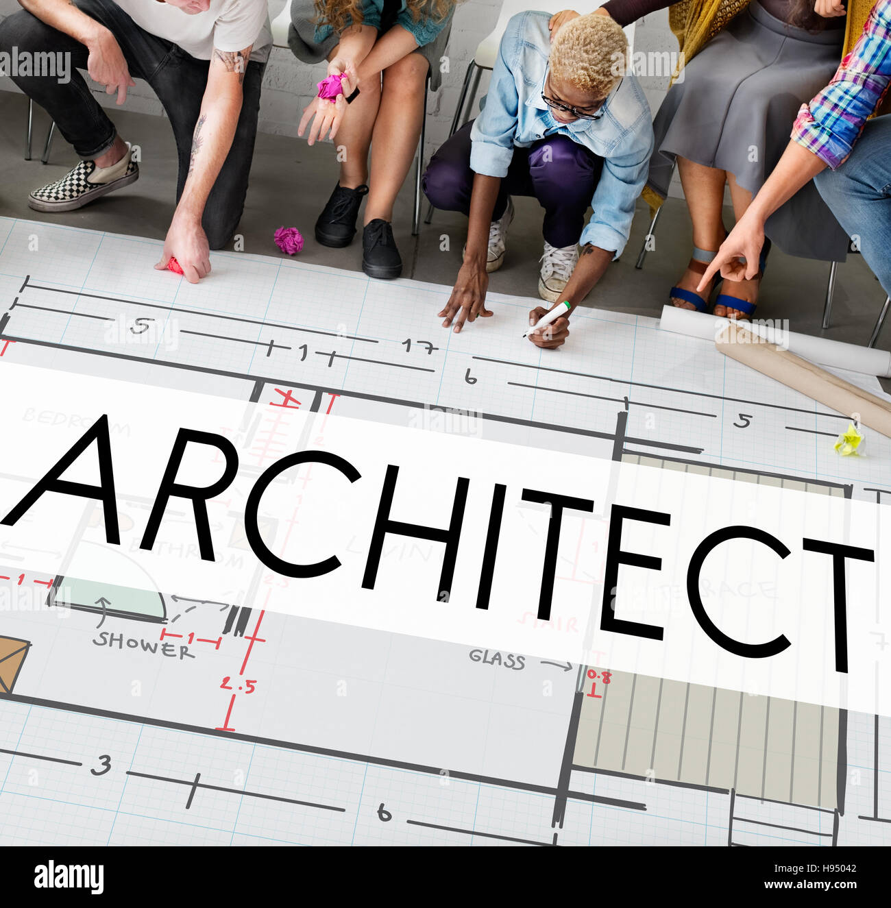 Architect Architecture Design Infrastructure Construction Concept Stock ...