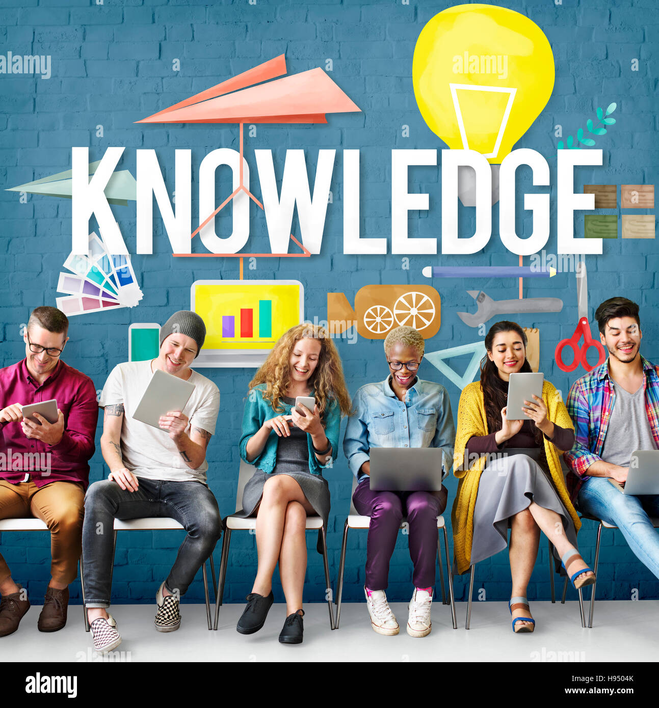 Knowledge School Course Degree Graphics Concept Stock Photo - Alamy