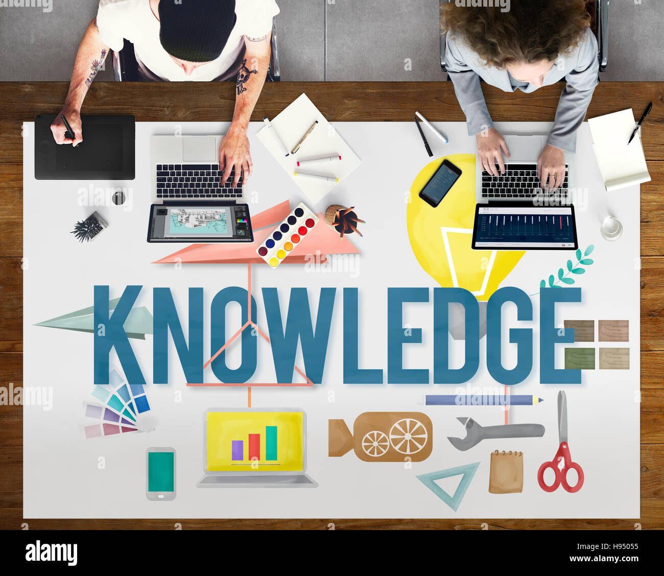 Knowledge School Course Degree Graphics Concept Stock Photo - Alamy