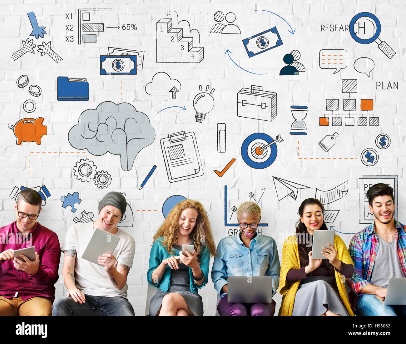Brainstorming Strategy Creative Thinking Symbol Concept Stock Photo - Alamy
