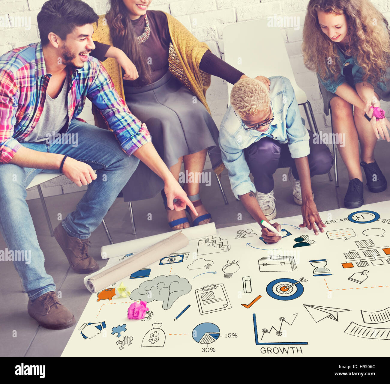 Brainstorming Strategy Creative Thinking Symbol Concept Stock Photo - Alamy