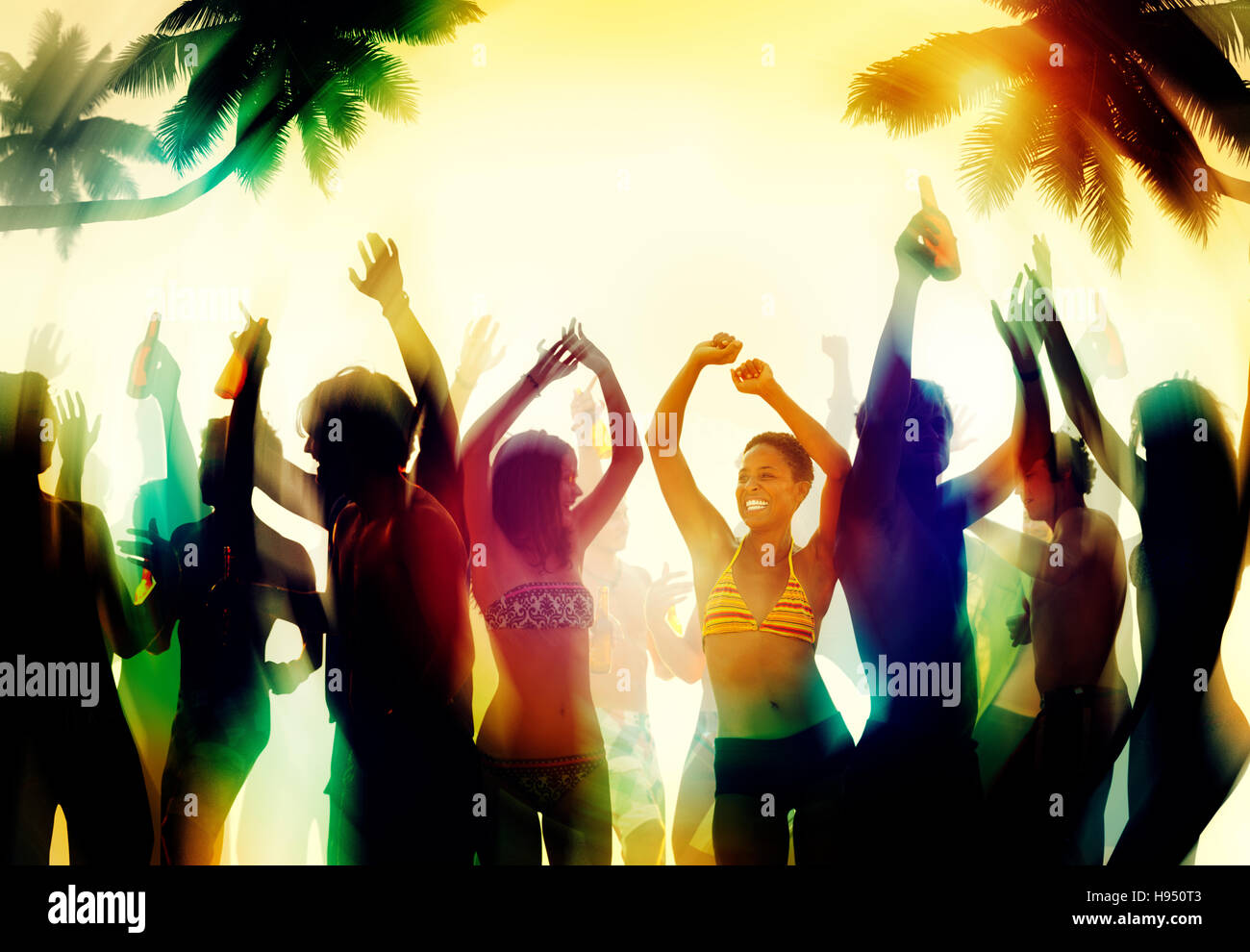People Celebration Beach Party Summer Holiday Vacation Concept Stock ...