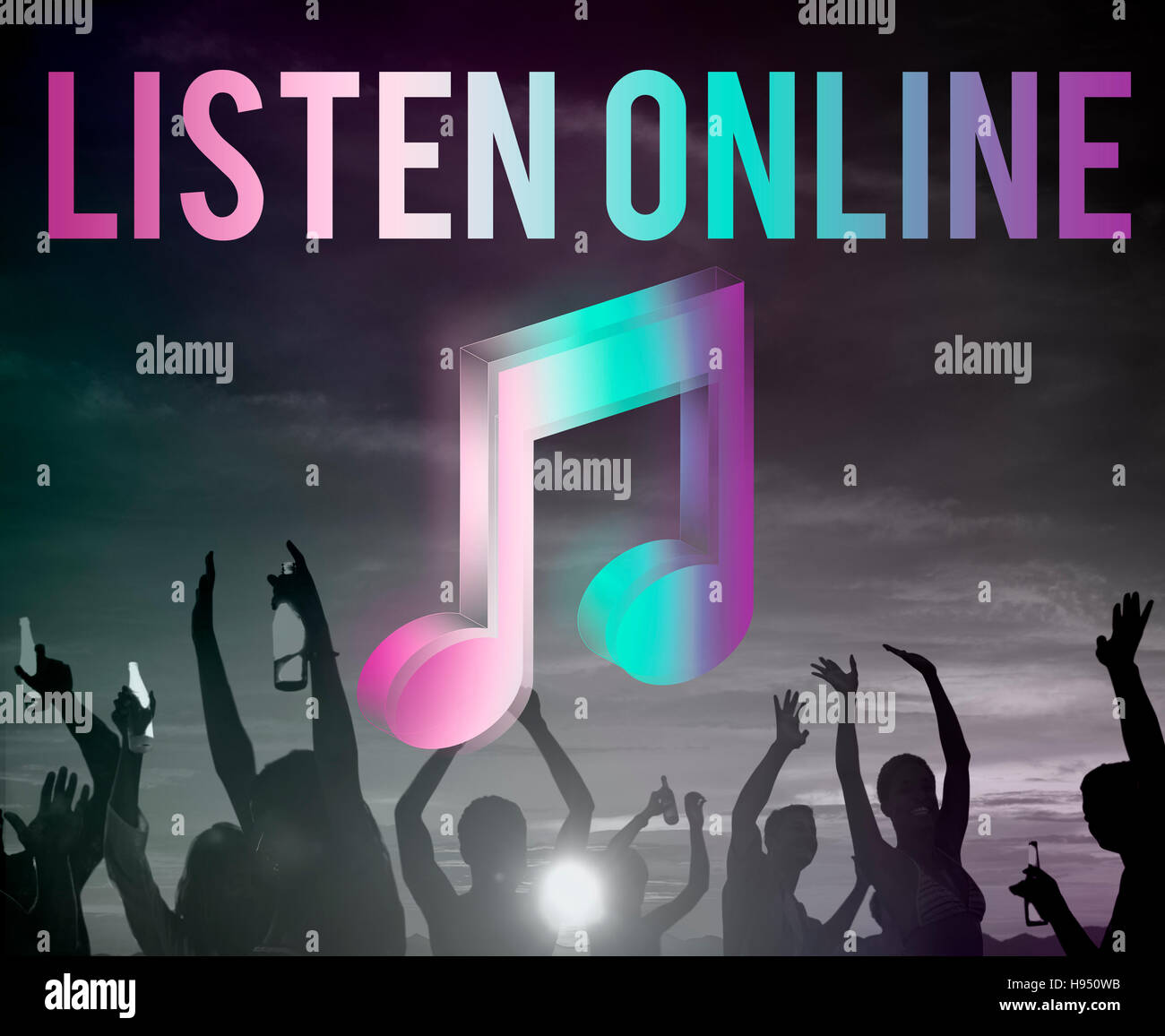 Digital Music Streaming Multimedia Entertainment Online Concept Stock ...