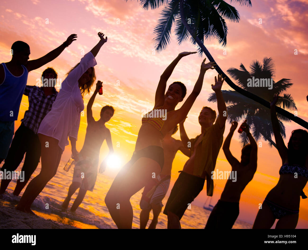 People Celebration Beach Party Summer Holiday Vacation Concept Stock ...