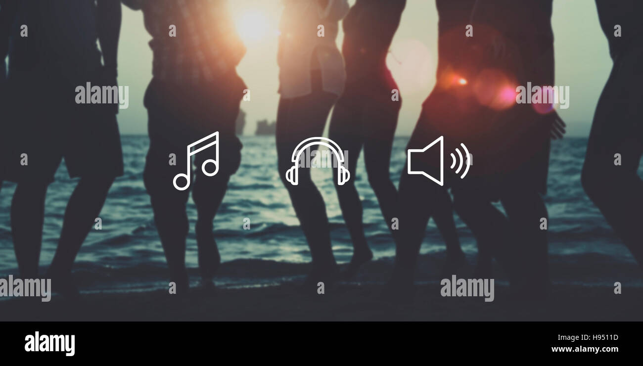 Music Sound Note Louder Audio Playlist Concept Stock Photo - Alamy