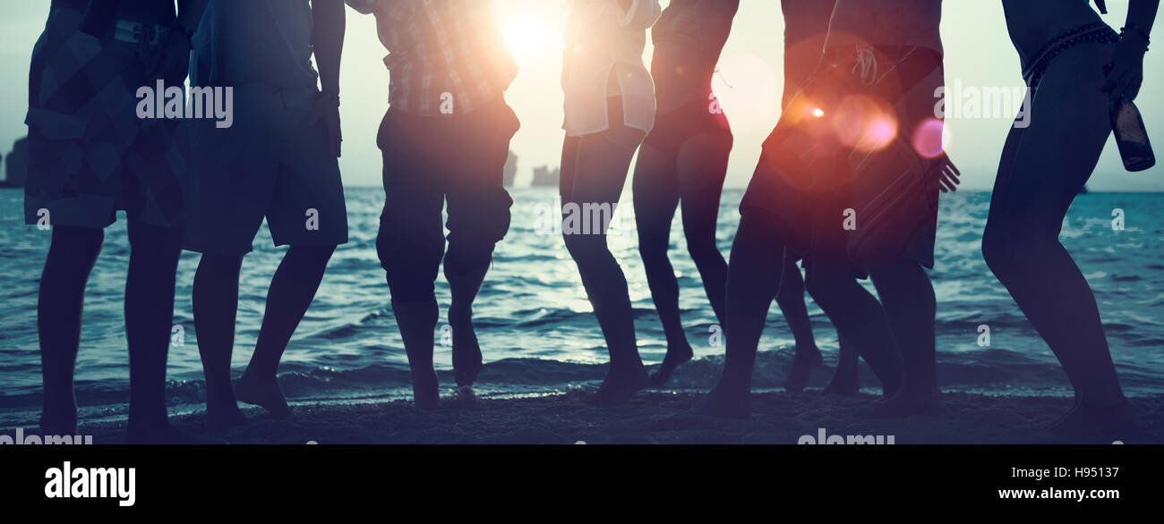 Beach Summer Party Enjoyment Happiness Youth Culture Concept Stock ...