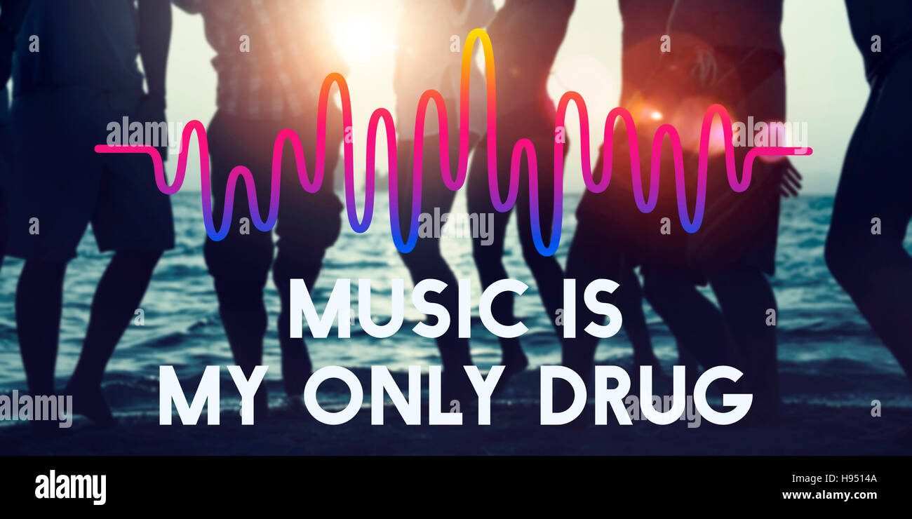 Music Waves Audio Lifestyle Concept Stock Photo - Alamy