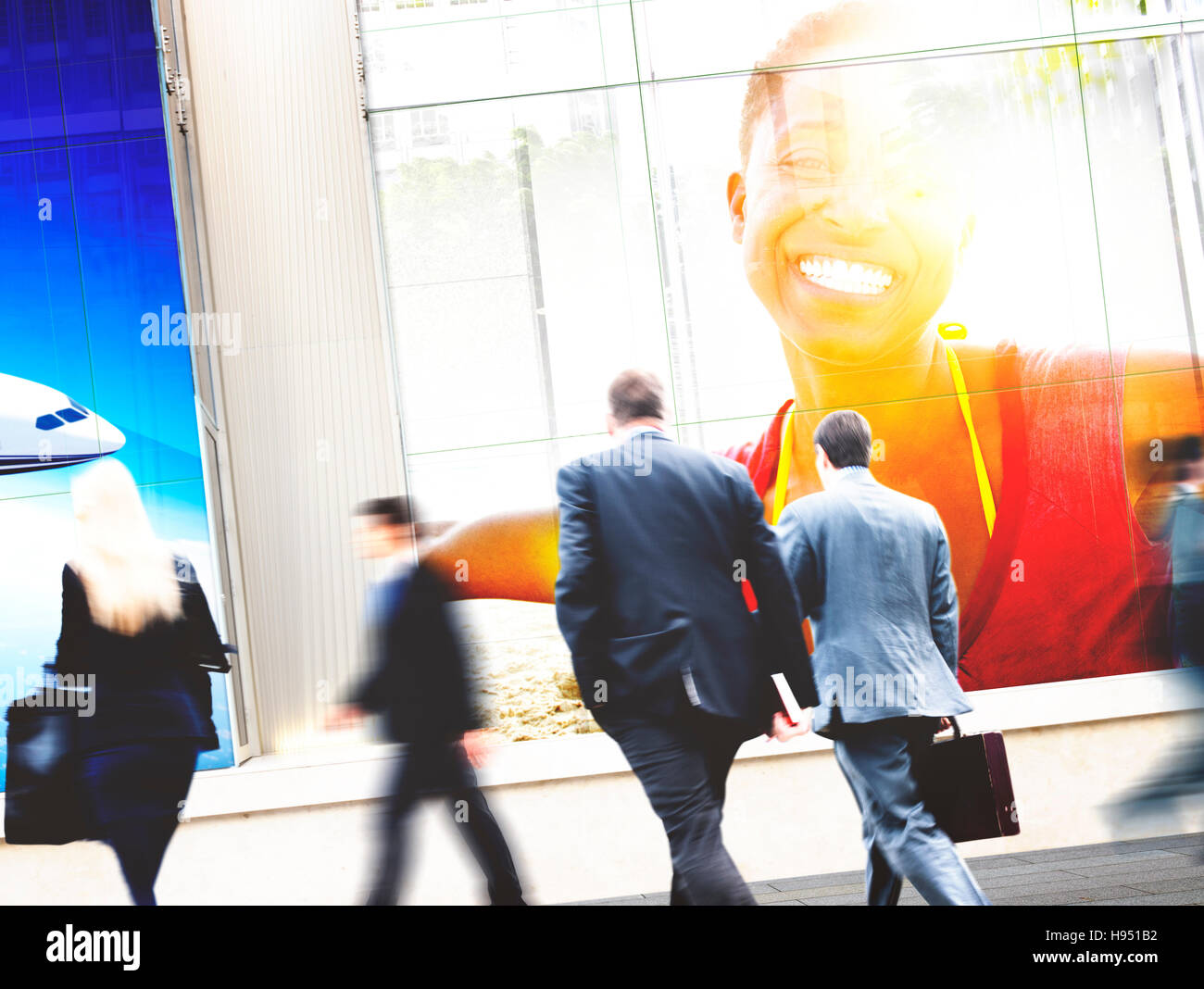Business People Walking Commuter Travel Motion City Concept Stock Photo ...