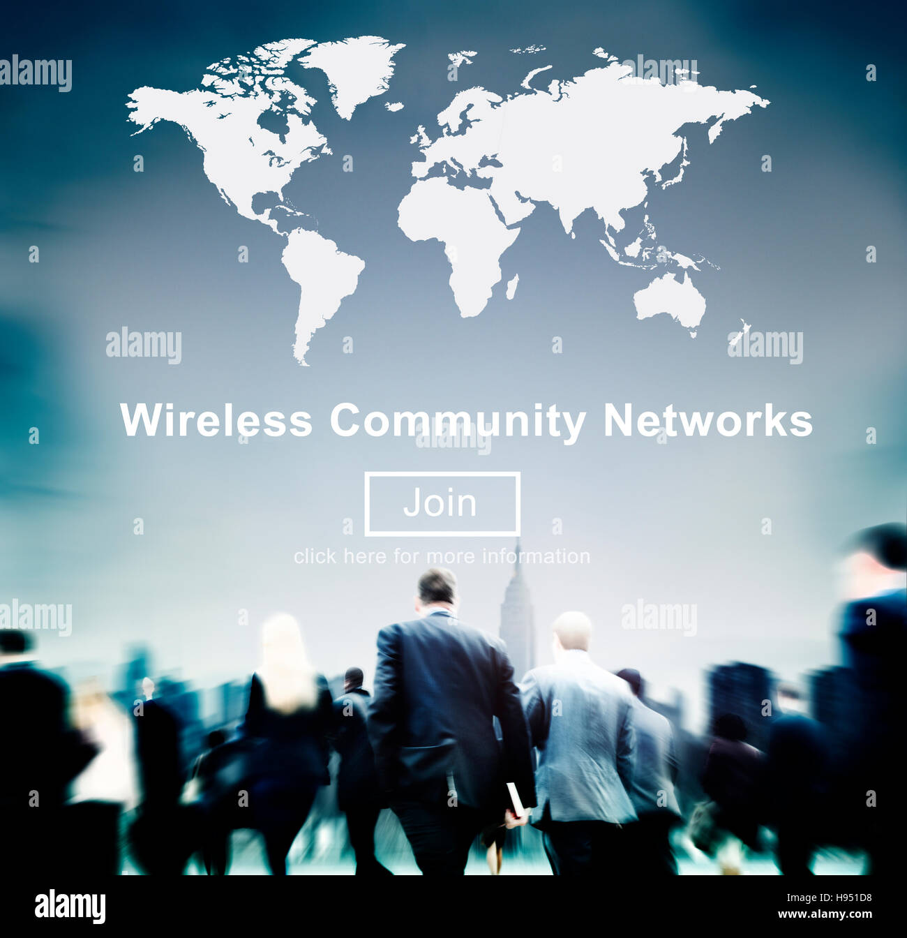 Wireless Community Network Connection Communication Concept Stock Photo ...