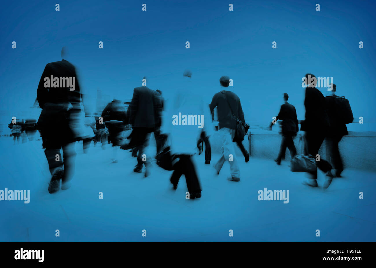 People Rushing Work Commuter Hurrying Crowd Concept Stock Photo - Alamy