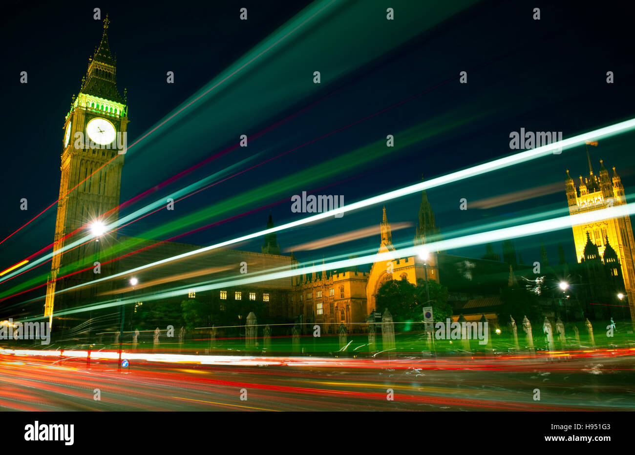 London Lights Clock Tower Famous Place Concept Stock Photo - Alamy