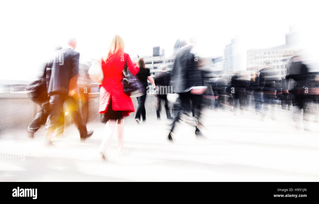 Woman Rushing In a City Walking People Crowd Concept Stock Photo - Alamy