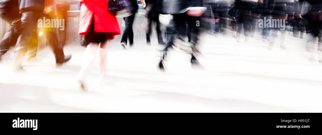 Woman Rushing In a City Walking People Crowd Concept Stock Photo - Alamy