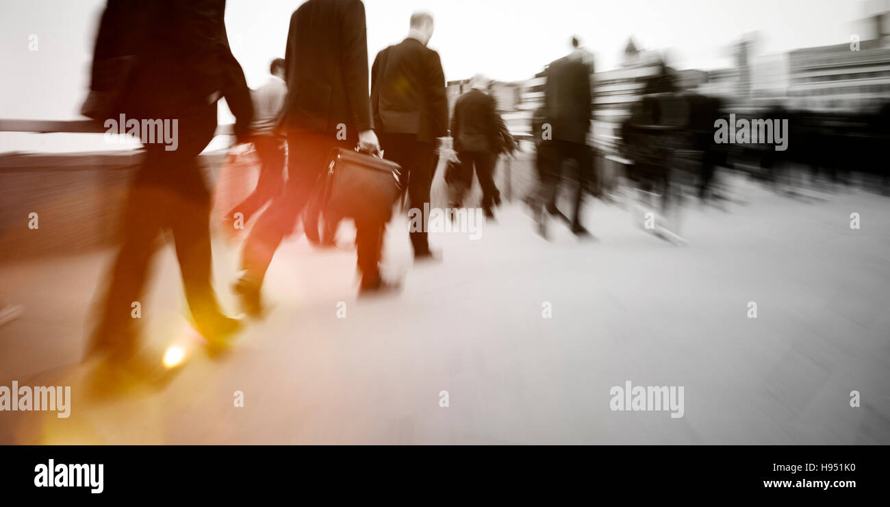 Business People Commuter Walking Travel Crowd Concept Stock Photo - Alamy