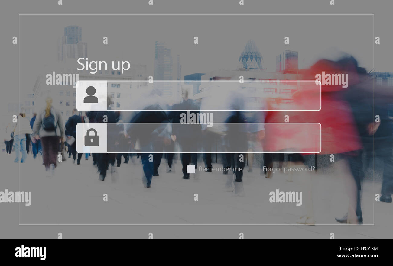 Sign Up Registration Password Privacy Security Concept Stock Photo - Alamy