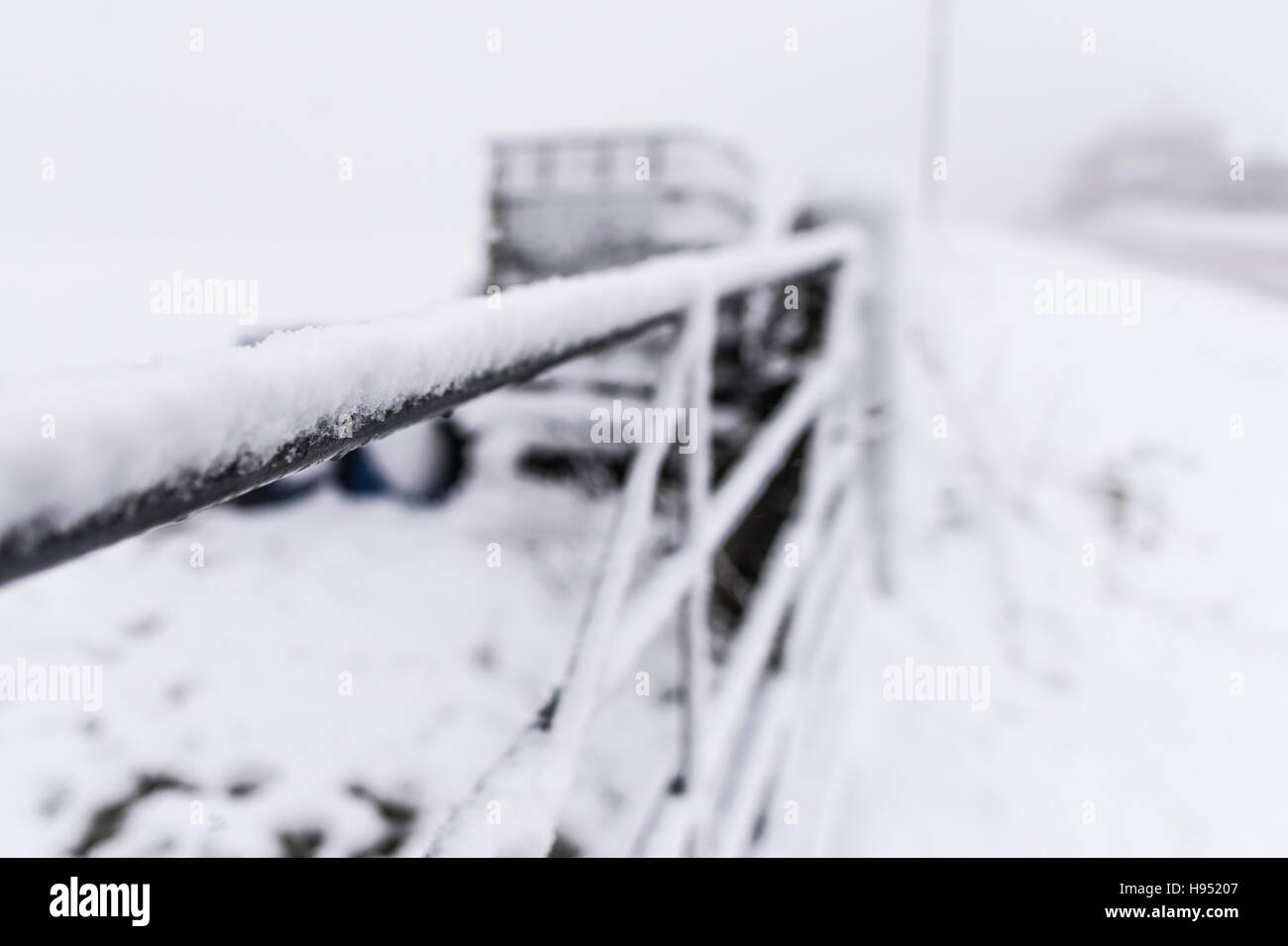 Snowy November afternoon at the top of the famous Otley Chevin, near ...