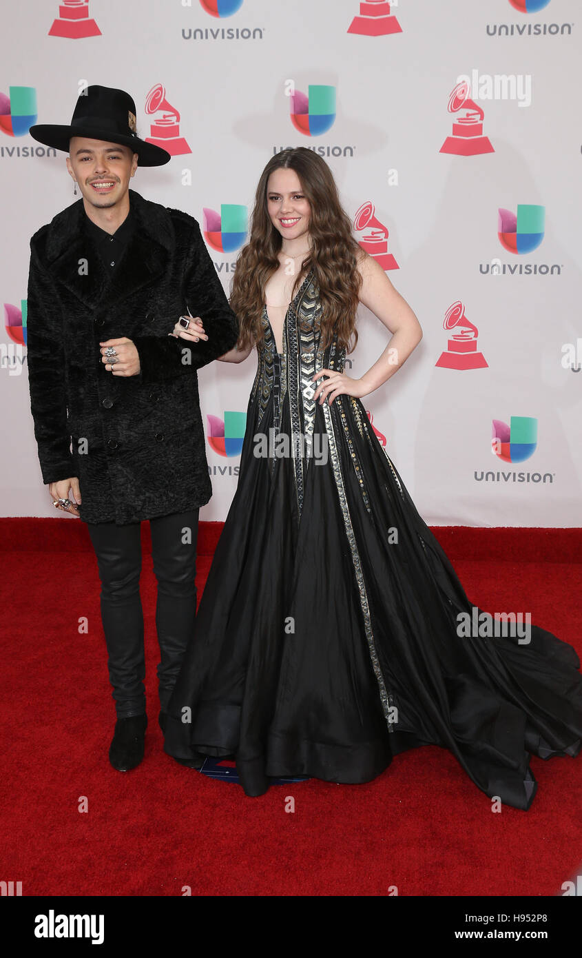 Las Vegas, NV, USA. 17th Nov, 2016. Jesse y Joy. 2016 Latin Grammy arrivals at T-Mobile Arena ...