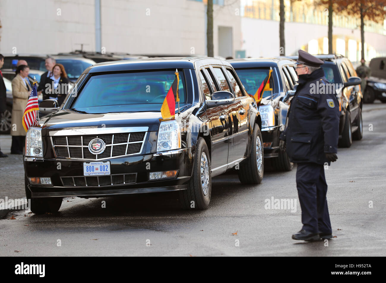 Berlin, Germany. 18th Nov, 2016. The convoy of US-President Barack ...