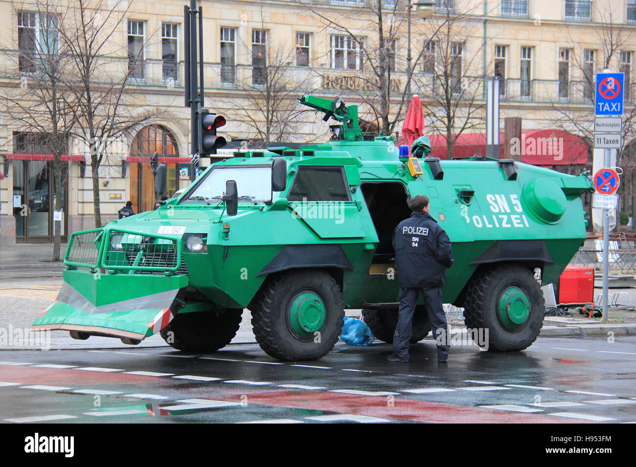 Berlin, Germany. 17th Nov, 2016. Armoured police vehicles standing in ...