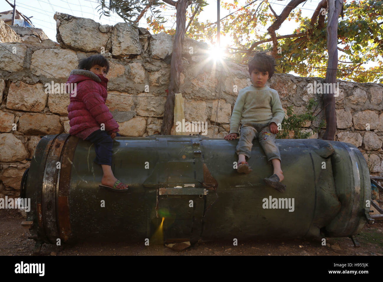 th Nov, 2016. 17th Nov, 2016. The rocket fell in the garden of a house ...