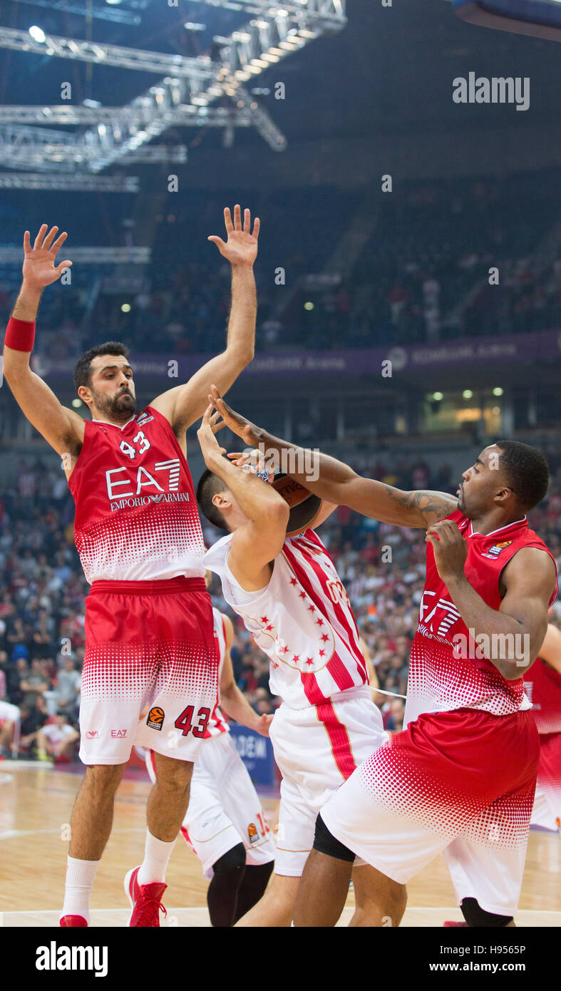 Belgrade, Serbia. 17th November, 2016. Luka Mitrovic of Crvena Zvezda ...