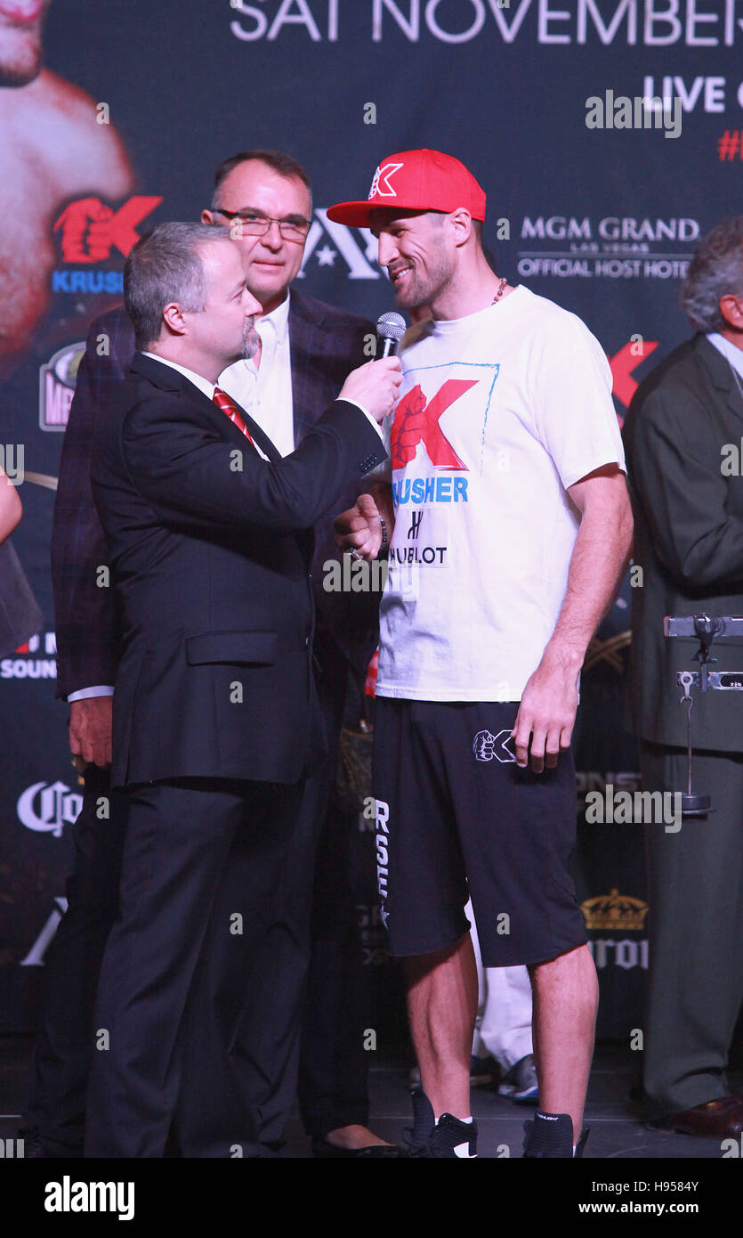 Las Vegas, Nevada, USA. 18th Nov, 2016. Champion Sergei Kovalev seen ...