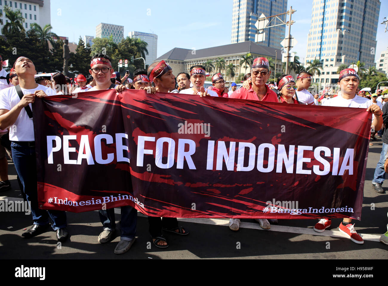 Jakarta, Jakarta, Indonesia. 19th Nov, 2016. The peace rally in the ...