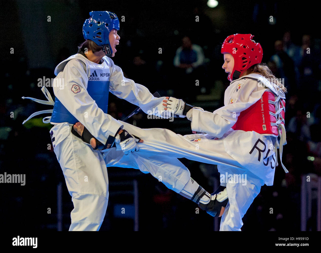 Burnaby, Canada. 18 November, 2016. WTF World Taekwondo Junior Championships Cia-Ling Lo (TPE ...