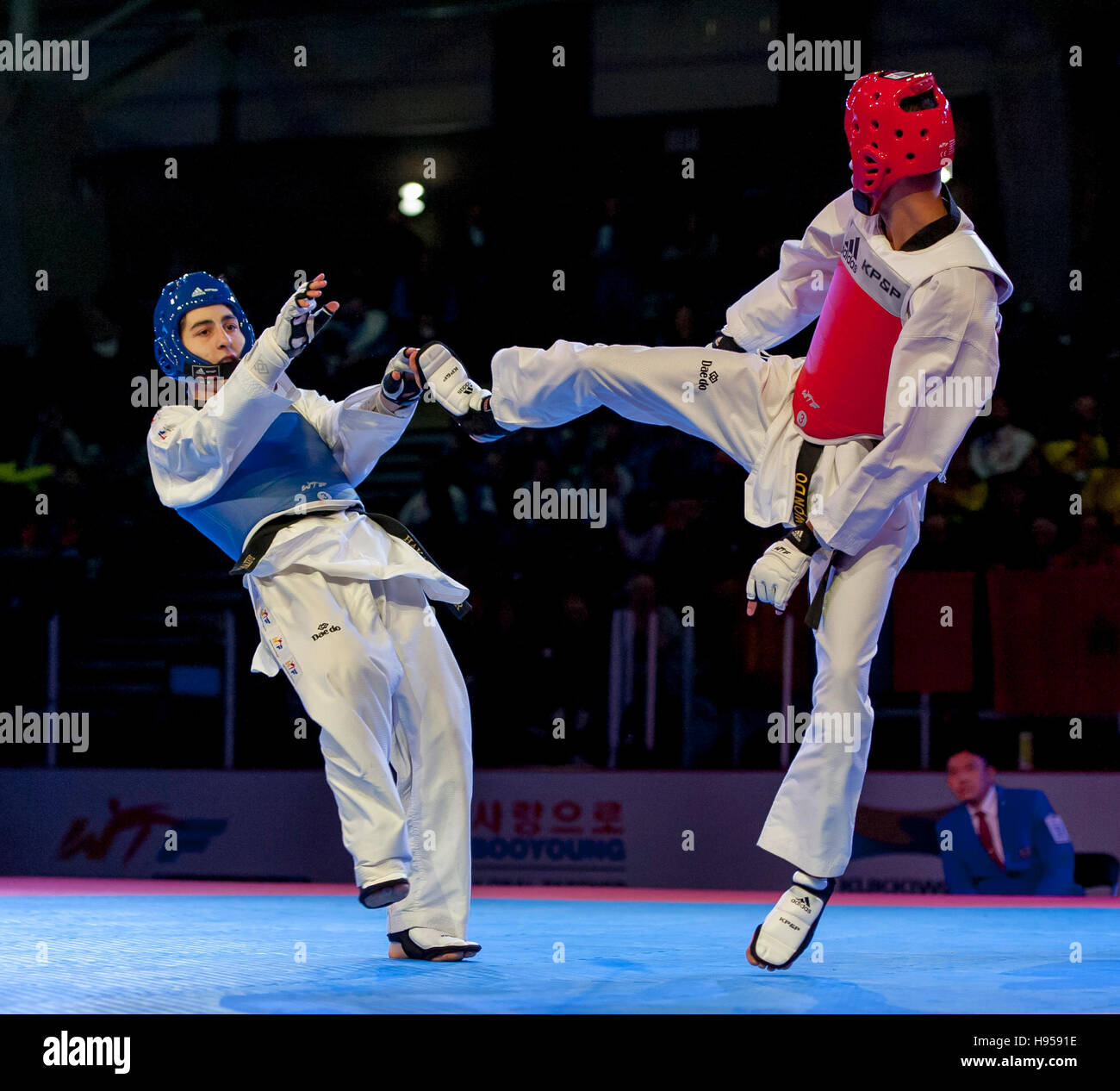 Burnaby, Canada. 18 November, 2016. WTF World Taekwondo Junior Championships Hakan Recber (TUR ...