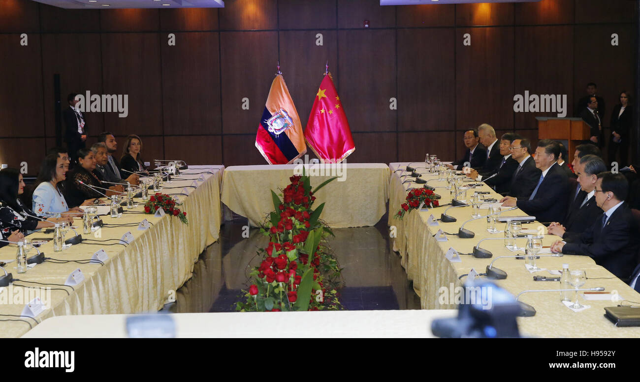 Quito, Ecuador. 18th Nov, 2016. Chinese President Xi Jinping (4th R ...