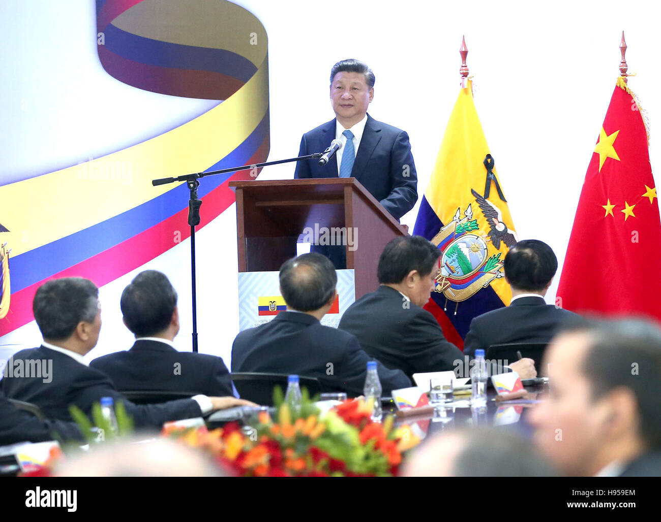 Quito, Ecuador. 18th Nov, 2016. Chinese President Xi Jinping speaks ...