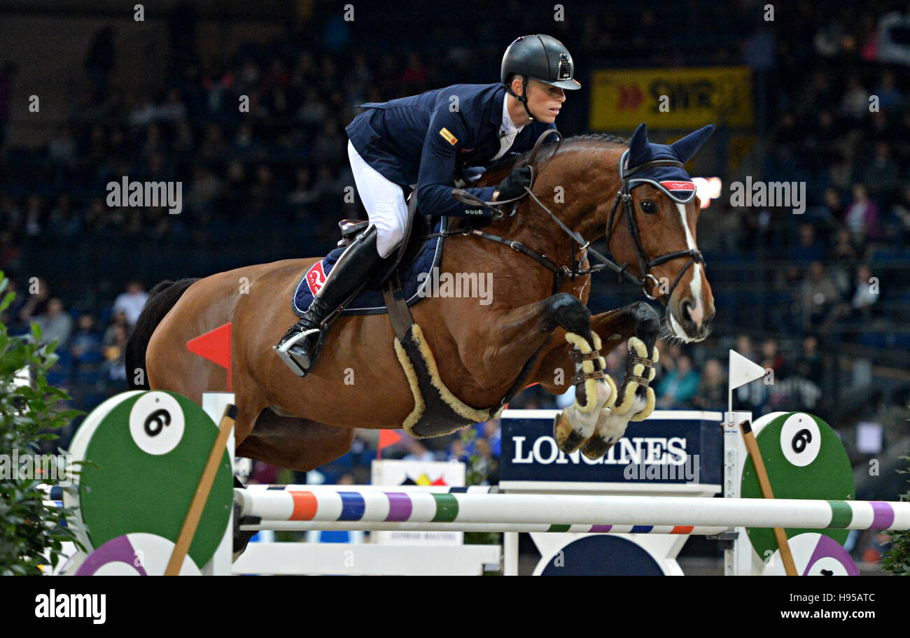 Stuttgart, Germany. 18th Nov, 2016. Showjumper Max Kuehner of Austria ...