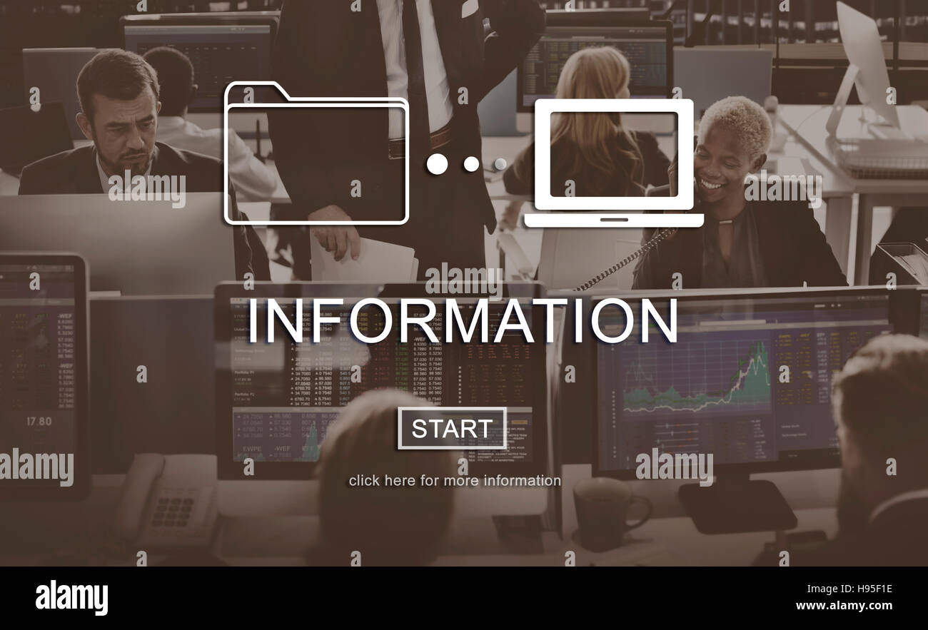Information Details Facts Communication Sharing Concept Stock Photo - Alamy