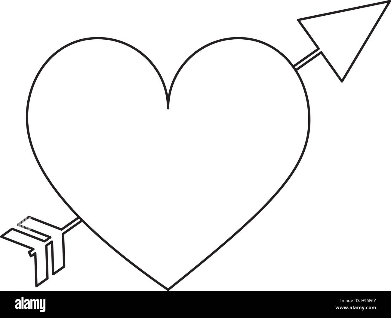 heart cartoon with arrow icon image vector illustration design Stock ...