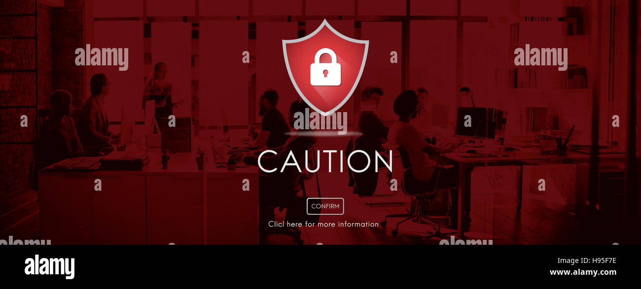 Security Alert Caution Beware Attention Sign Concept Stock Photo - Alamy