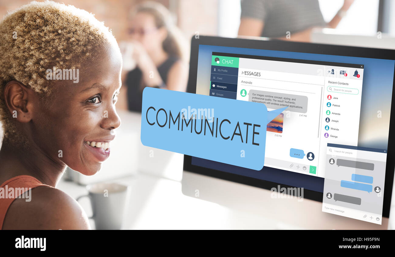 Communicate Communication Conversation Concept Stock Photo - Alamy