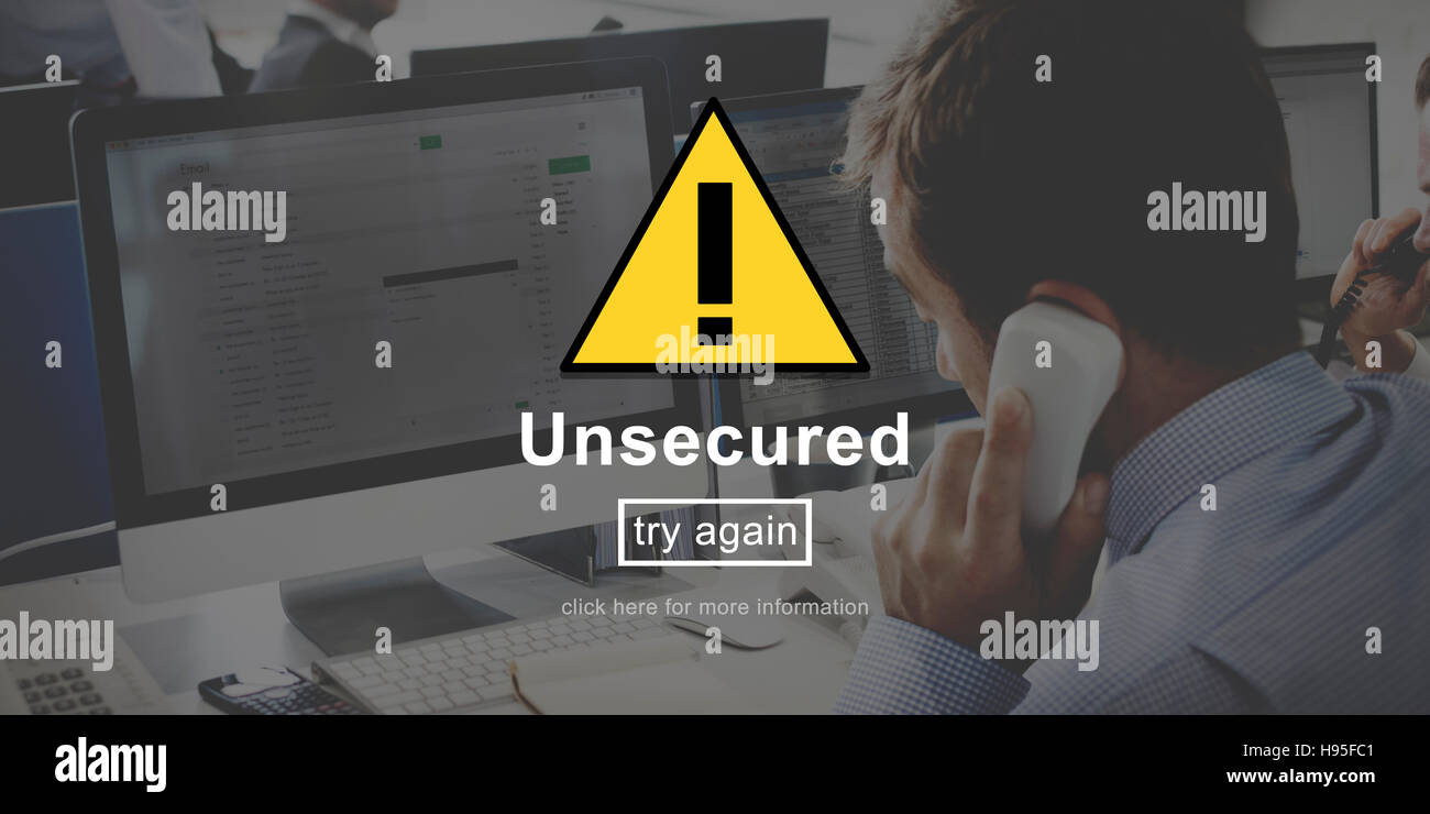 Unsecured Danger Warning Risk Management Security System Concept Stock ...